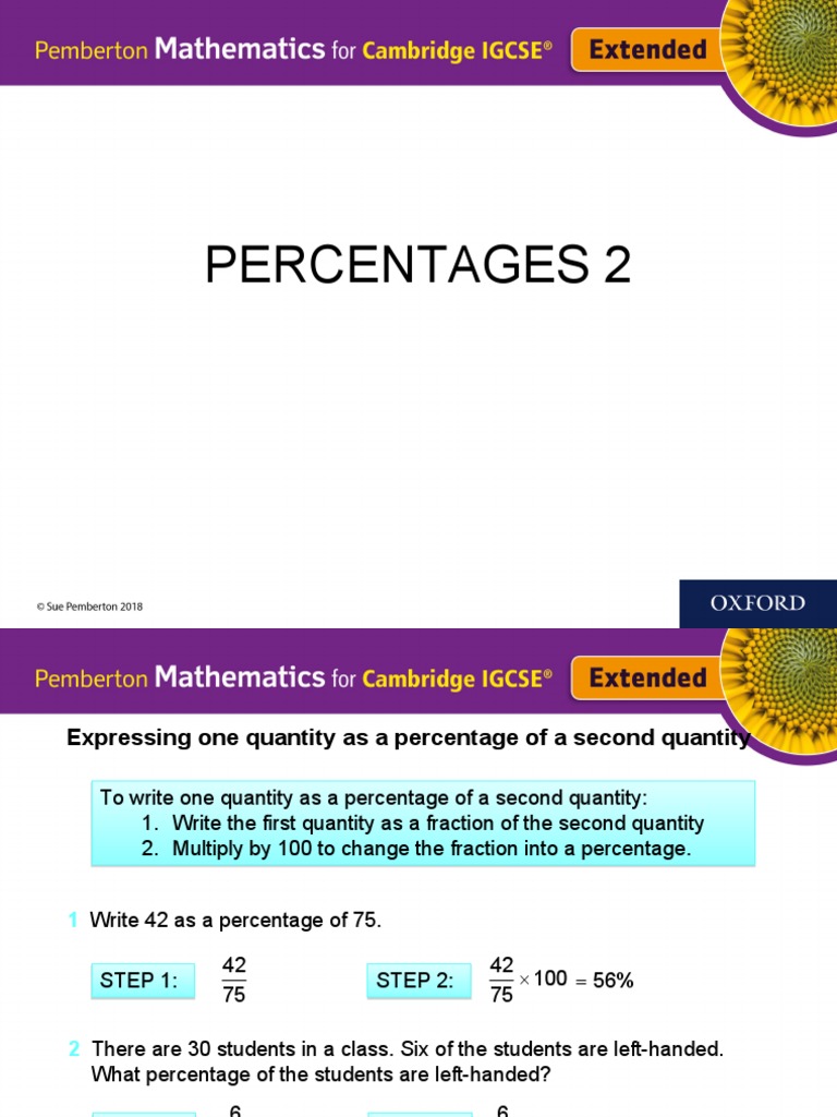 Further Percentages | PDF | Percentage | Economies