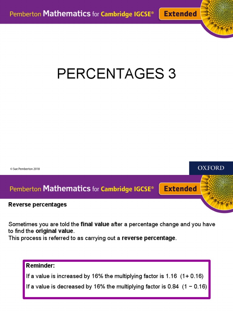 Reverse Percentages, Simple Interest and Compound Interest | PDF ...