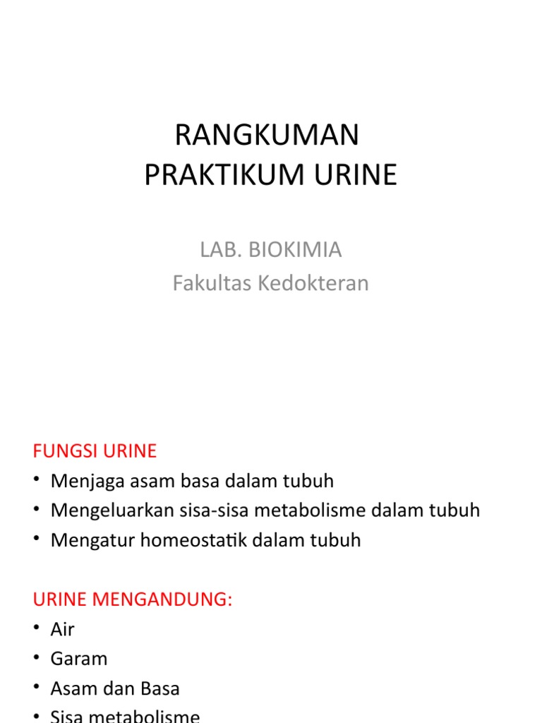Rangkuman Praktikum Urine | PDF | Sains & Matematika