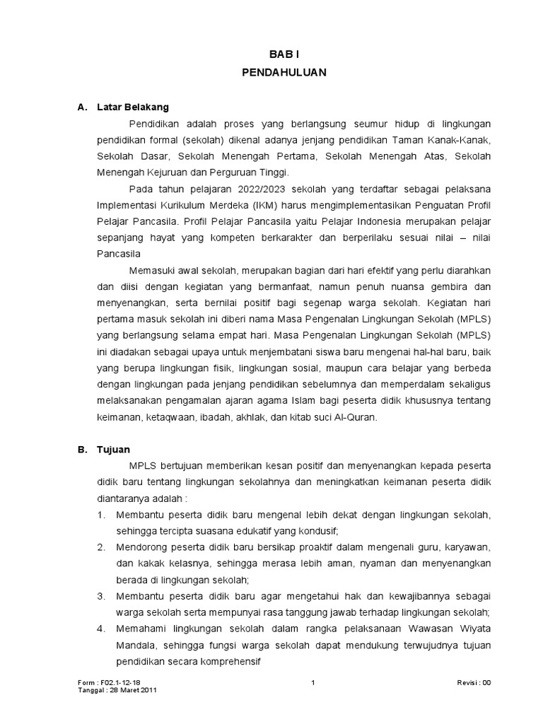 Laporan MPLS 22-23 | PDF