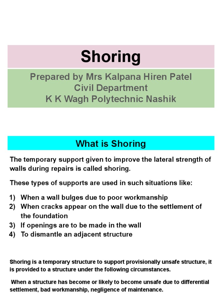 Shoring | PDF | Wall | Civil Engineering
