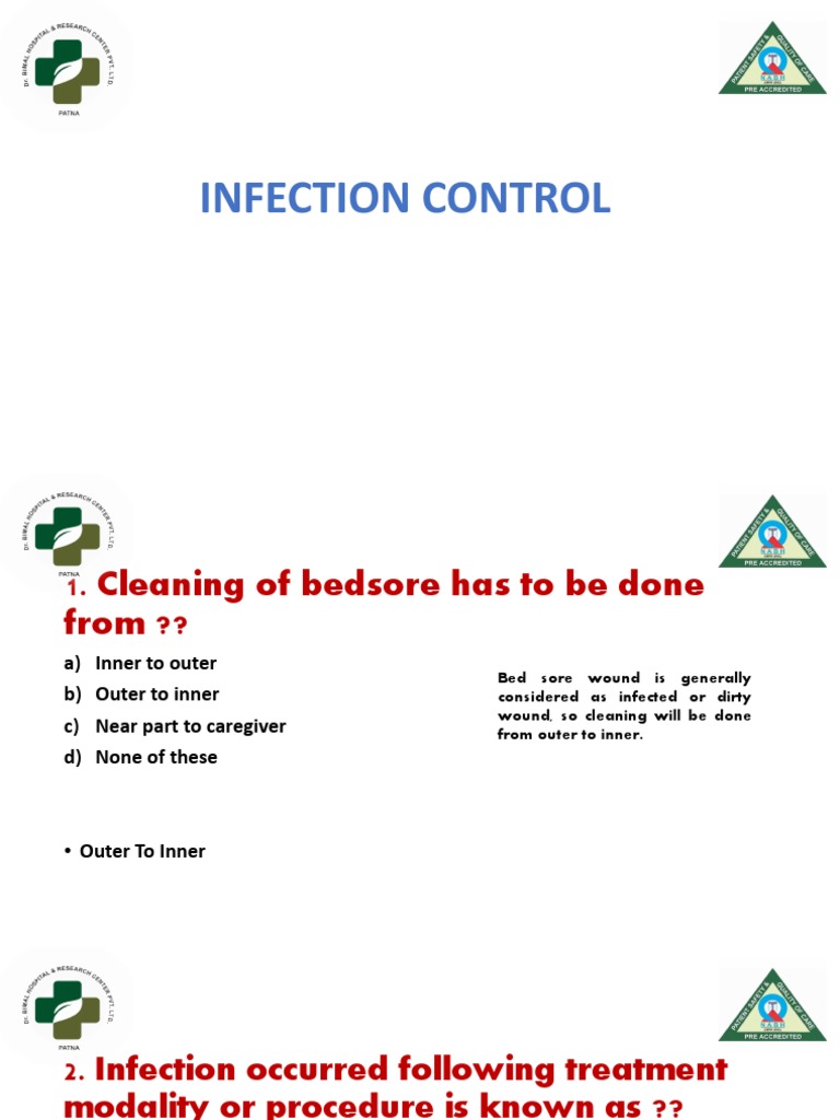 Infection Control (Q & A) | PDF | Infection | Disinfectant
