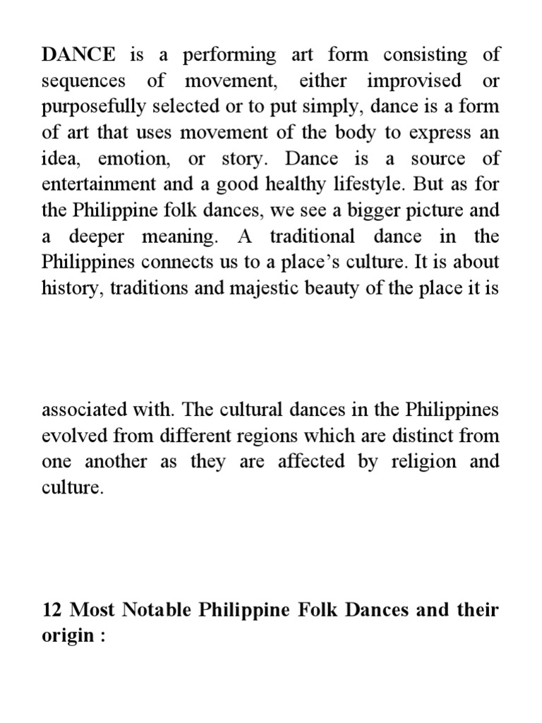 DANCE Is A Performing Art Form Consisting of Sequences of Movement | Download Free PDF | Dances ...