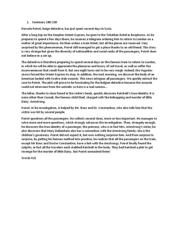 Murder on the Orient Express | PDF | Hercule Poirot