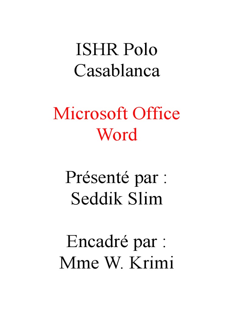 MS Word | PDF | Microsoft Word | Informatique