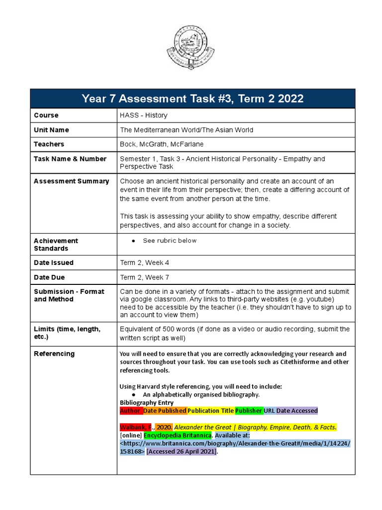 Ancient Historical Personality Task | PDF | Concept | Punctuation