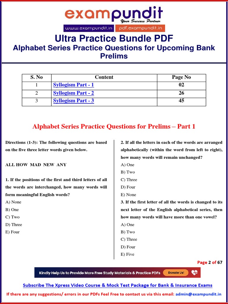 Alphabet Series Practice Questions PDF | PDF | Alphabet | Consonant