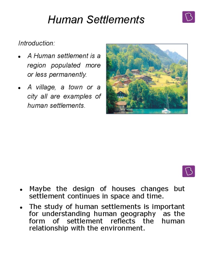 Human Settlements - Definition, Types and Patterns of Settlements | PDF ...