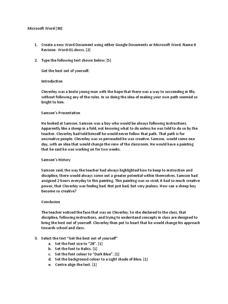 Form 1 - Revision Test - 01 | PDF | Blue