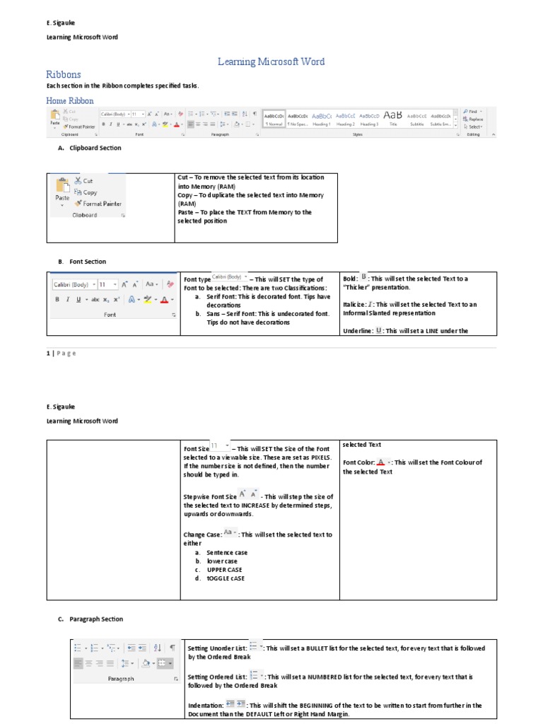 Microsoft Word Basics for Students | PDF | Microsoft Word | Typefaces