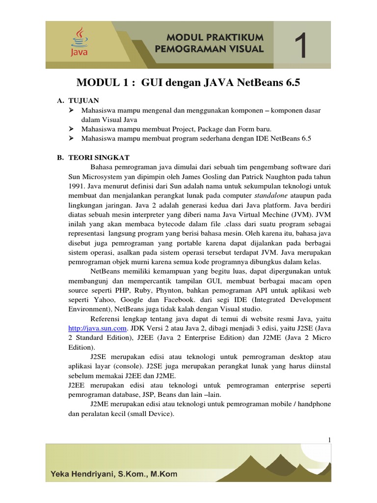 Jobsheet 1 | PDF | Seni | Komputer