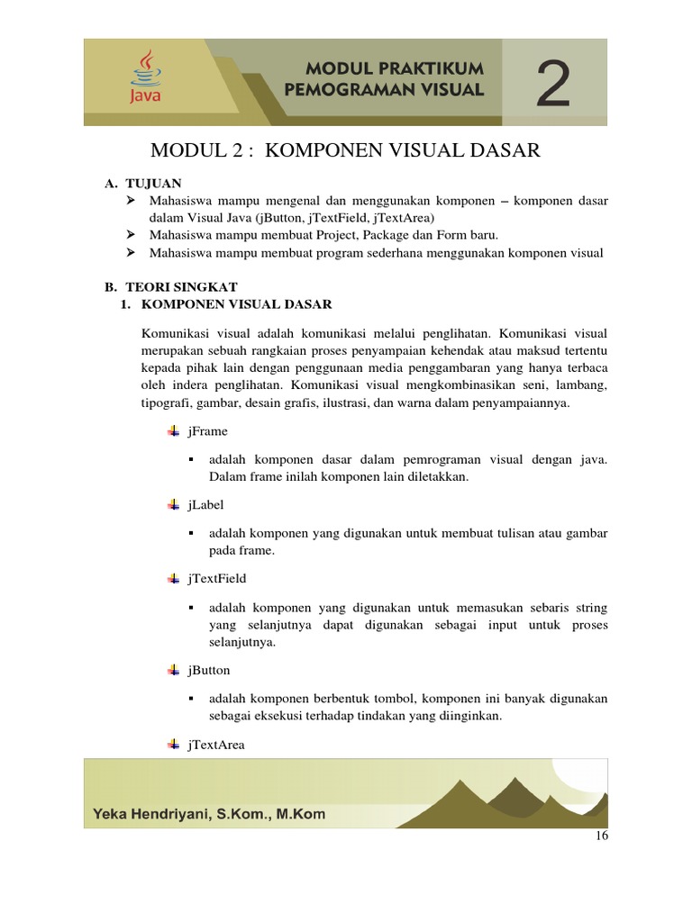 Komponen Visual Dasar dalam Java | PDF | Komputer
