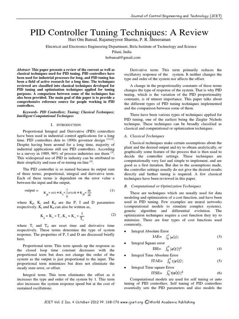 10 Pidcontrolknospe Download Free Pdf Control Theory Mathematical Optimization