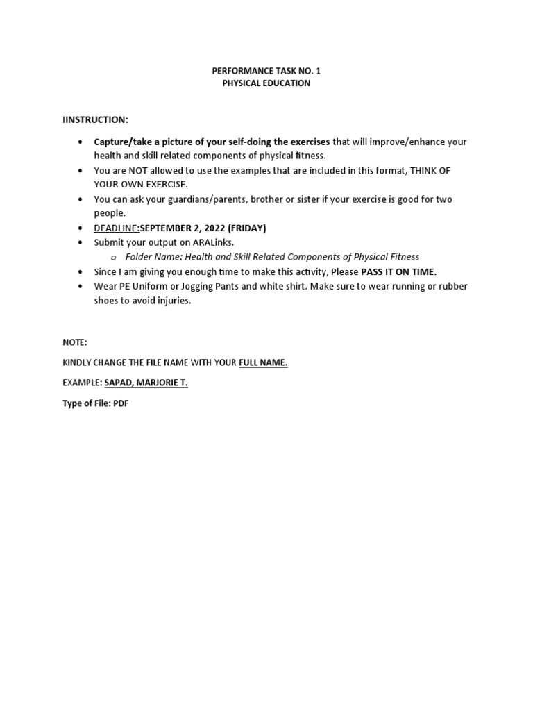 Health and Skill Related Components of Physical Fitness | PDF ...