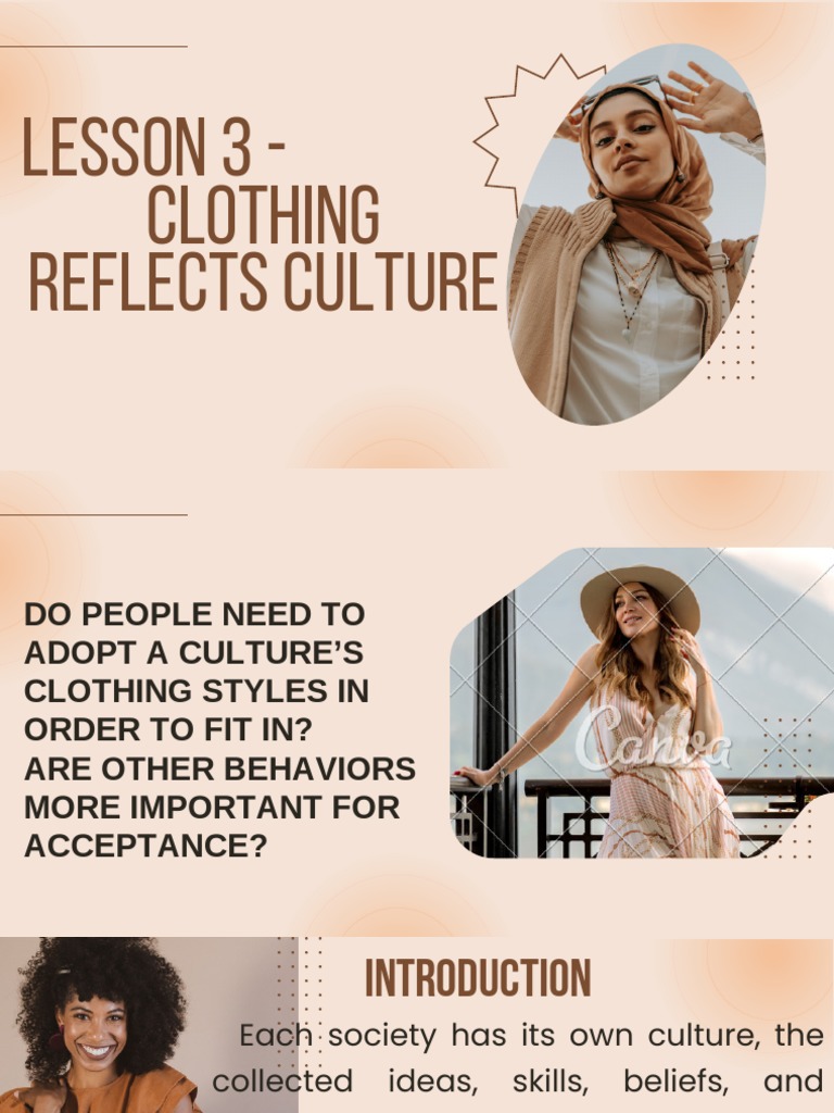 Lesson 3 Clothing Reflects Culture | PDF | Clothing | Fashion