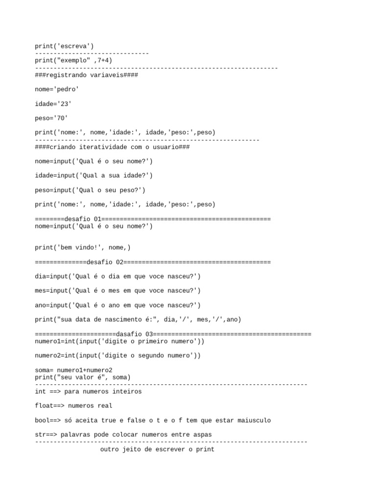 Apostila Basico Python | PDF | Objetos matemáticos | Conceitos matemáticos Apostila Basico Python | PDF | Objetos matemáticos | Conceitos matemáticos
