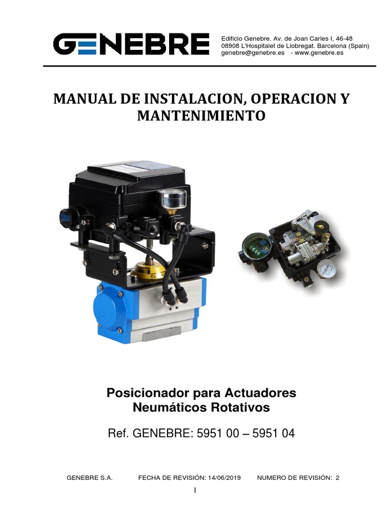 Manual de Posicionador Genebre 5951 | PDF | Solenoide | Tornillo