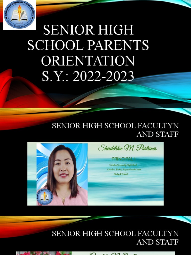 Senior High School Orientation Guide Pdf Schools Vocational Education
