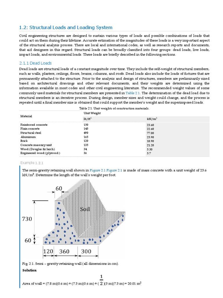 1.2 - Structural Loads and Loading System - Engineering LibreTexts | PDF | Snow | Wound