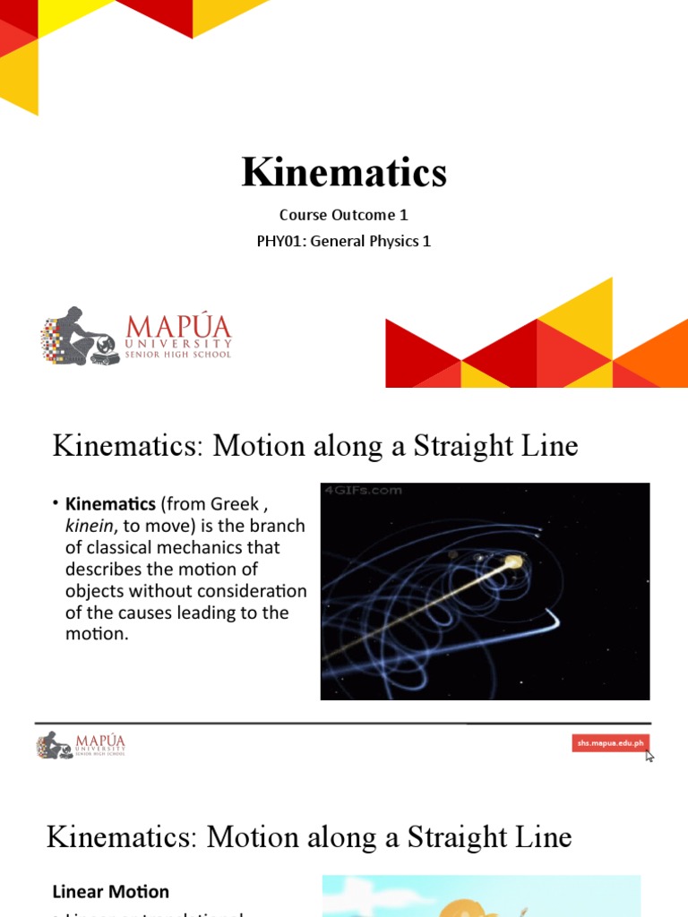 PHY01 - Course Outcome 1 - Kinematics in A Straight Line | PDF ...
