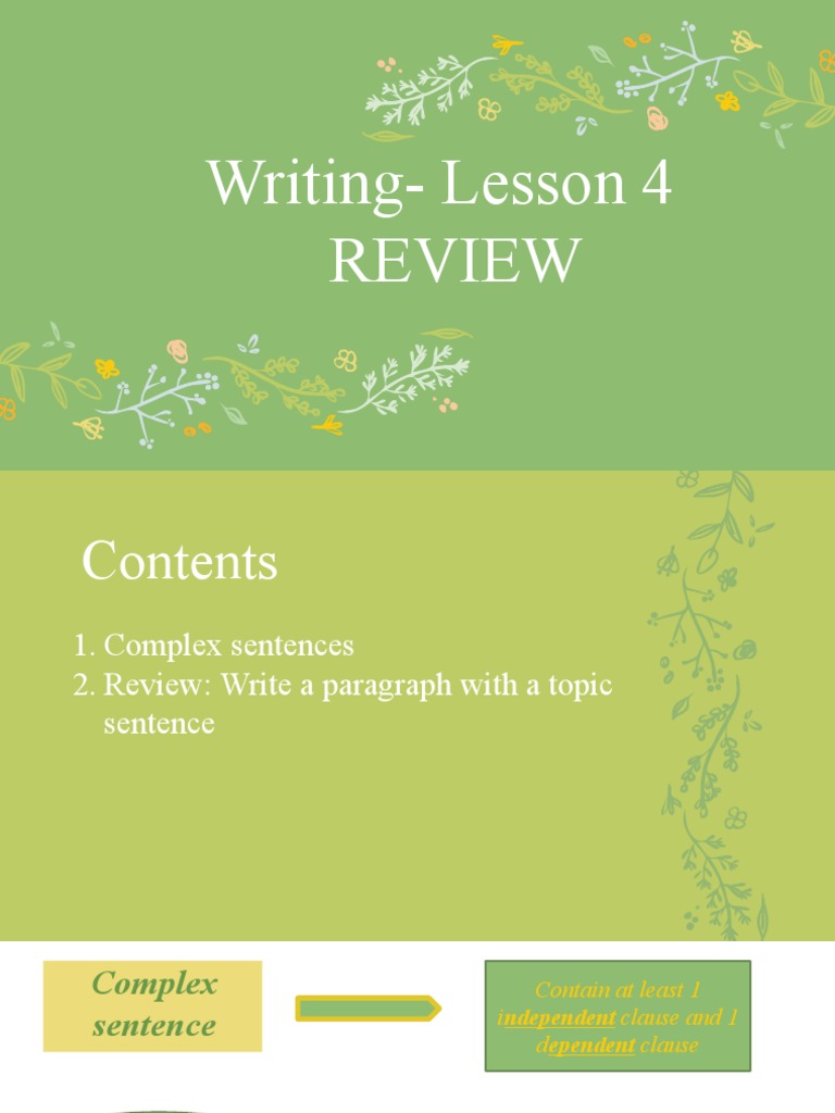 Lesson 4 - Review | PDF | Sentence (Linguistics) | Clause