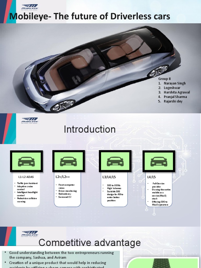Mobileye - The Future of Driverless Cars | PDF | Business | Economies