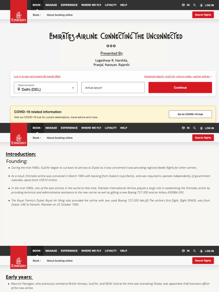 Emirates Airline Connecting The Unconnected | PDF | Emirates (Airline ...