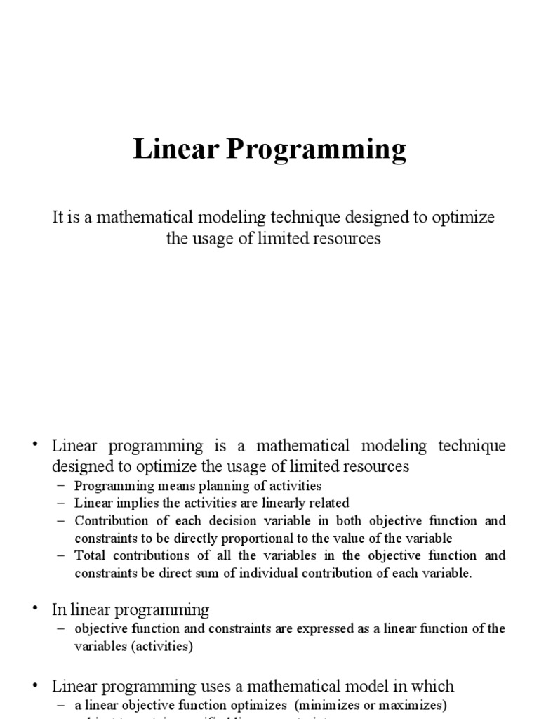 Lp Formulation Pdf Linear Programming Mathematical Optimization