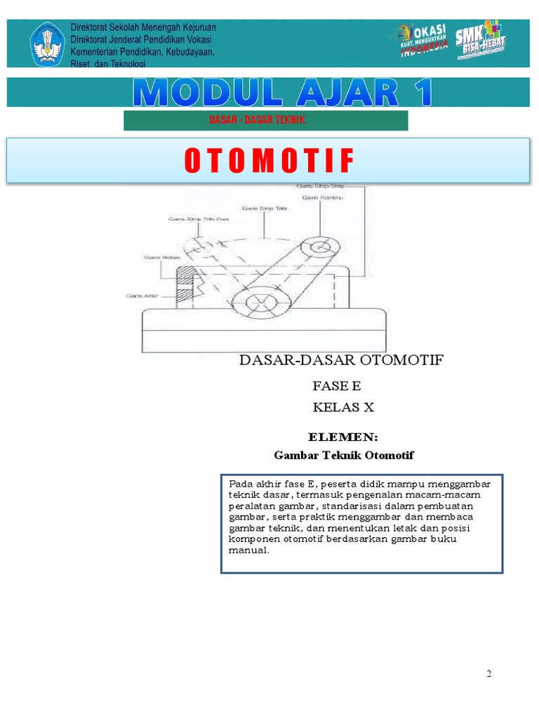 Modul Gambar Teknik Otomotif Kelas 10 | PDF