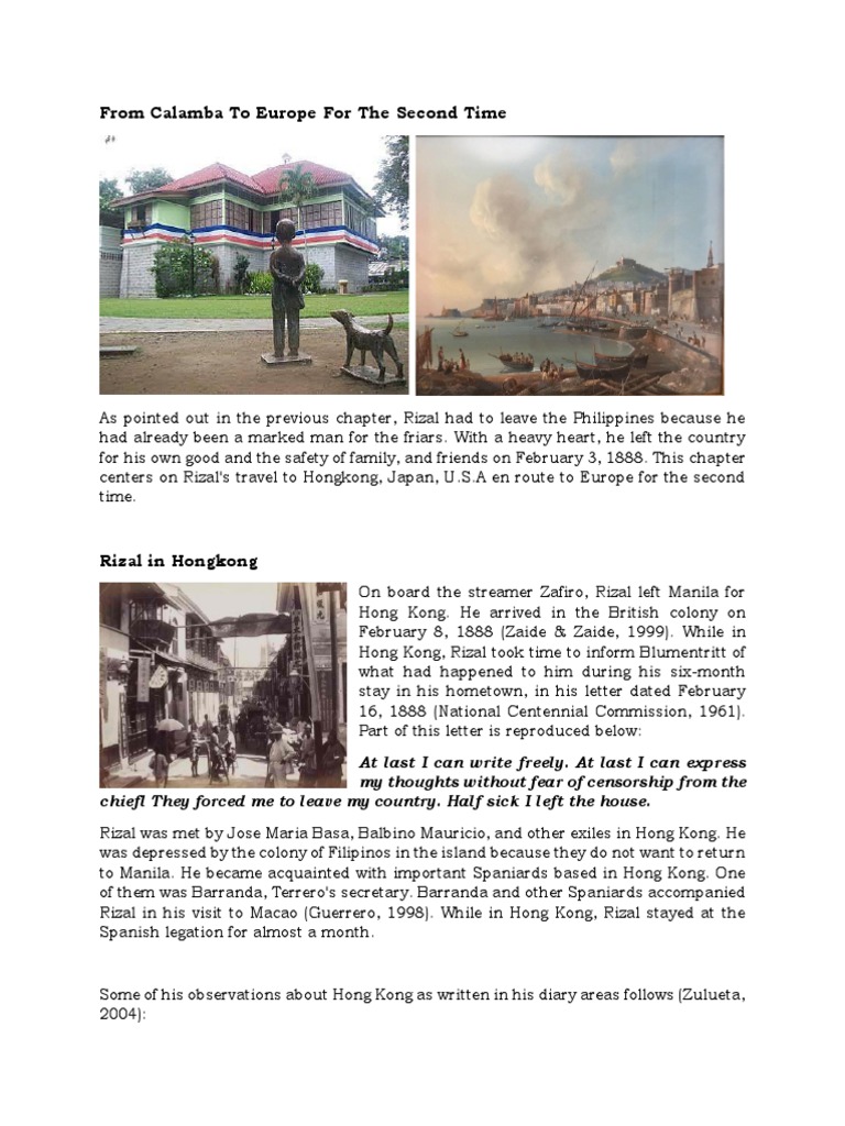 From Calamba To Europe For The Second Time | PDF