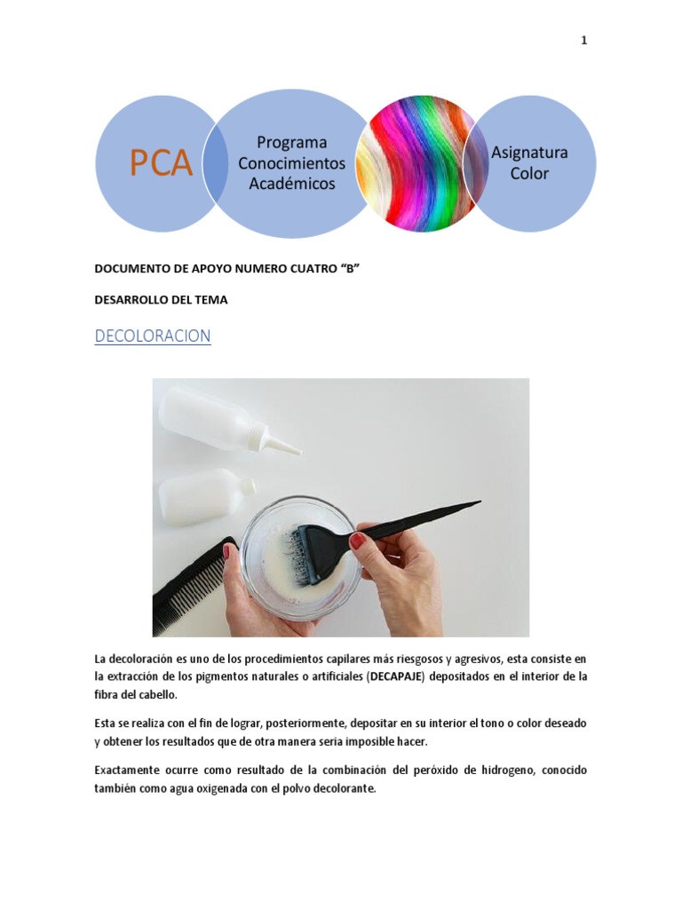 Documento 4 B Decoloración Capilar | PDF | Pelo | Color