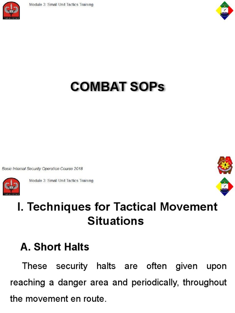 Tactical Movement SOPs for Combat | PDF | Reconnaissance | Conflicts