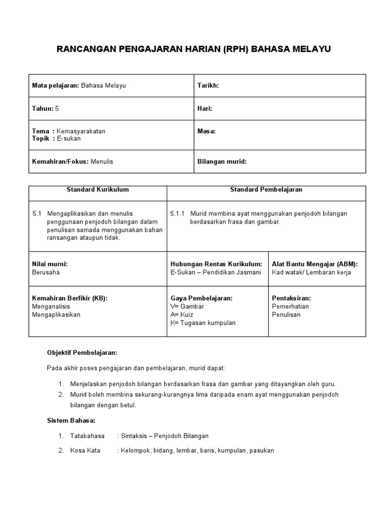 Latih Tubi Topik 2 RPH | PDF