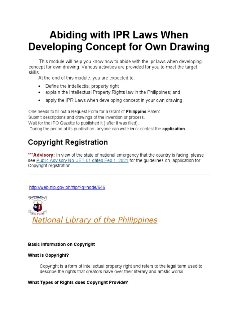 Reference Abiding With IPR Laws When Developing Concept For Own Drawing | PDF | Intellectual ...