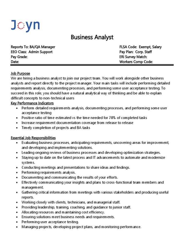 Business Analyst Role and Responsibilities | PDF | Business Analysis ...