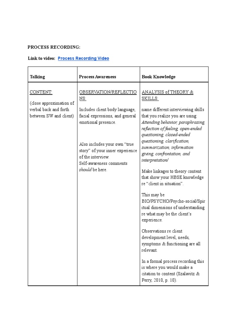 PROCESS RECORDING | PDF | Experience | Feeling