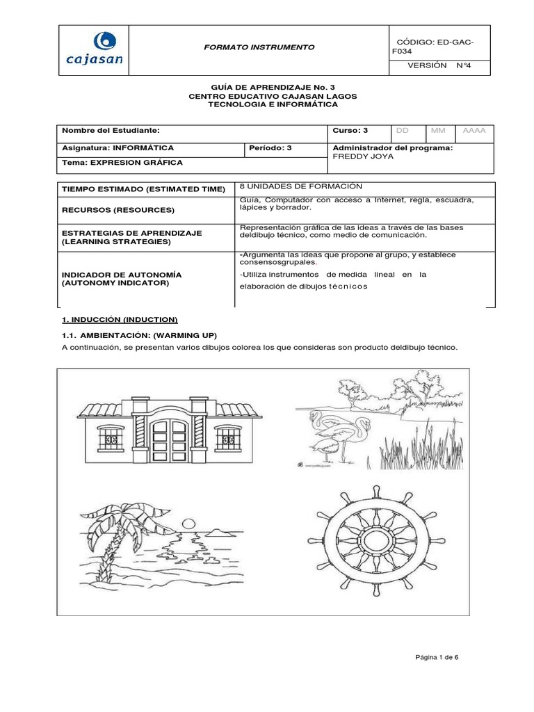 Tema # 1 Expresion Grafica (Tecnologia e Informatica) | PDF