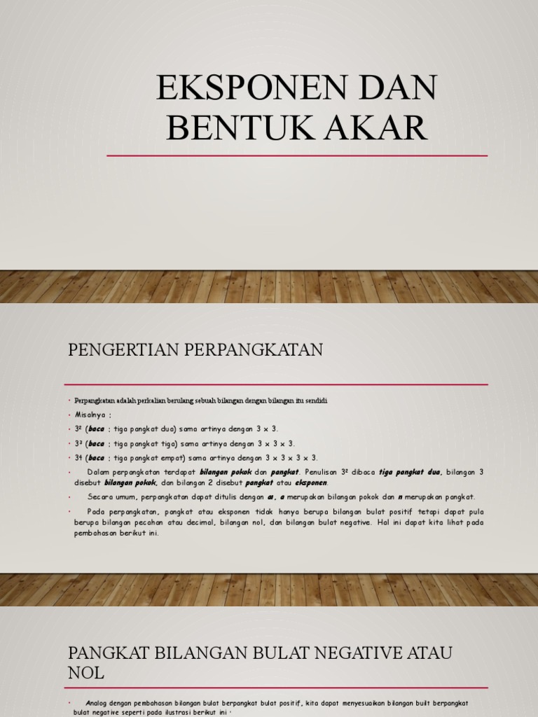 Eksponen dan Bentuk Akar | PDF