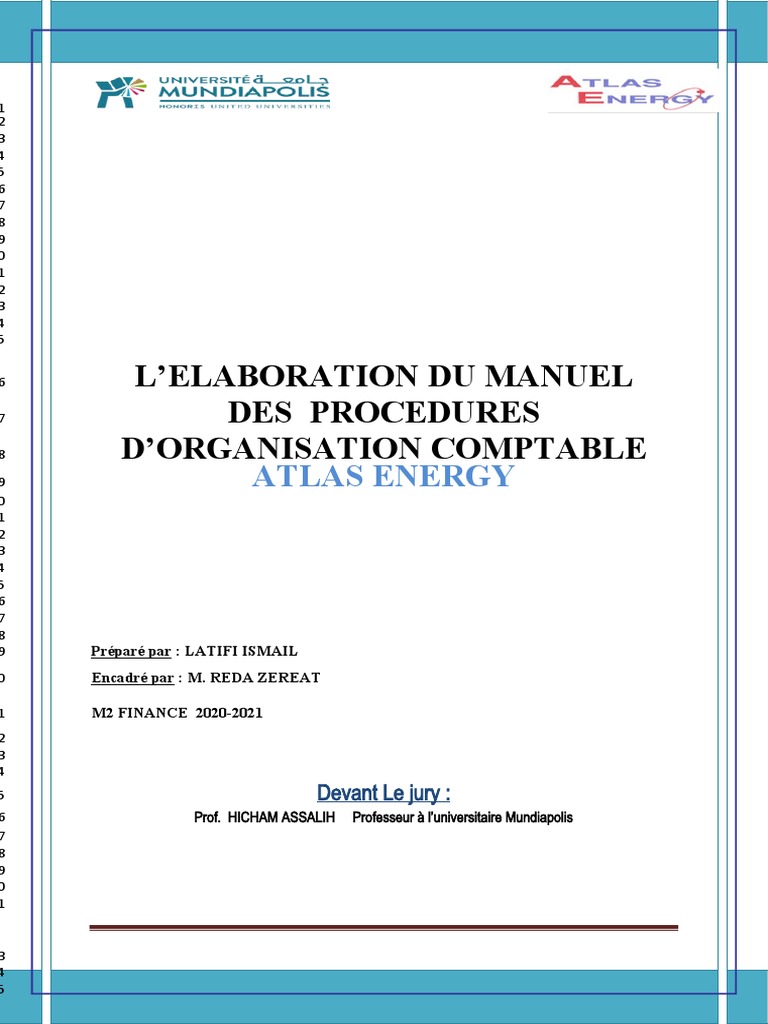 Manuel des procédures comptables ATLAS ENERGY | PDF | Comptabilité ...