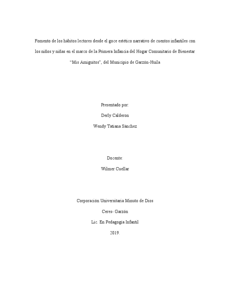 Anteproyecto Finalizado (2) MIRAR | PDF | Aquisición de idioma | Literatura infantil
