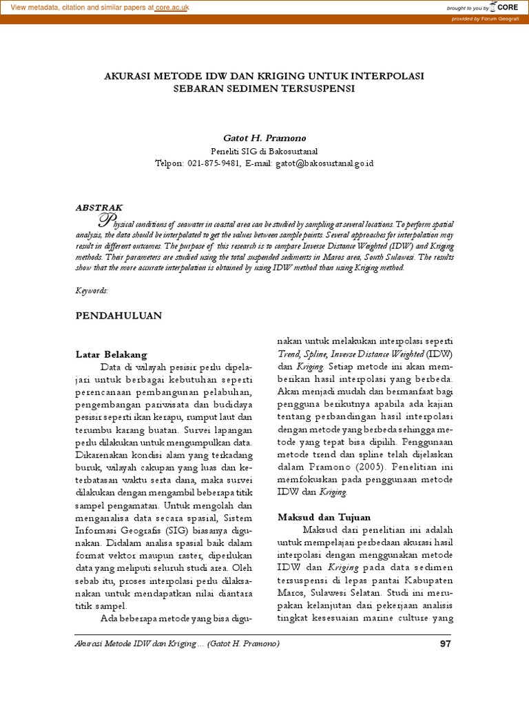IDW vs Kriging | PDF