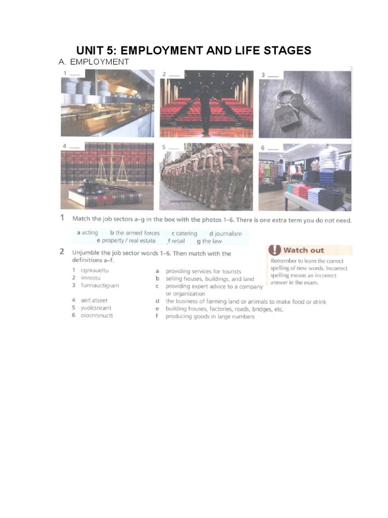 Unit 5 Employment And Life Stages Pdf Glasses Cakes