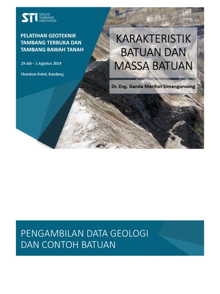 (Materi 4) Karakteristik Batuan Dan Massa Batuan - GMS | PDF