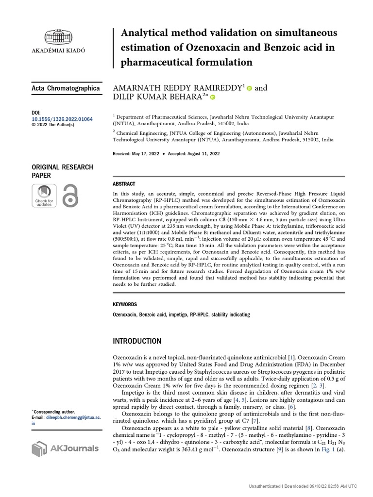Analytical Method Validation On Simultaneous Estim | PDF | High Performance Liquid ...