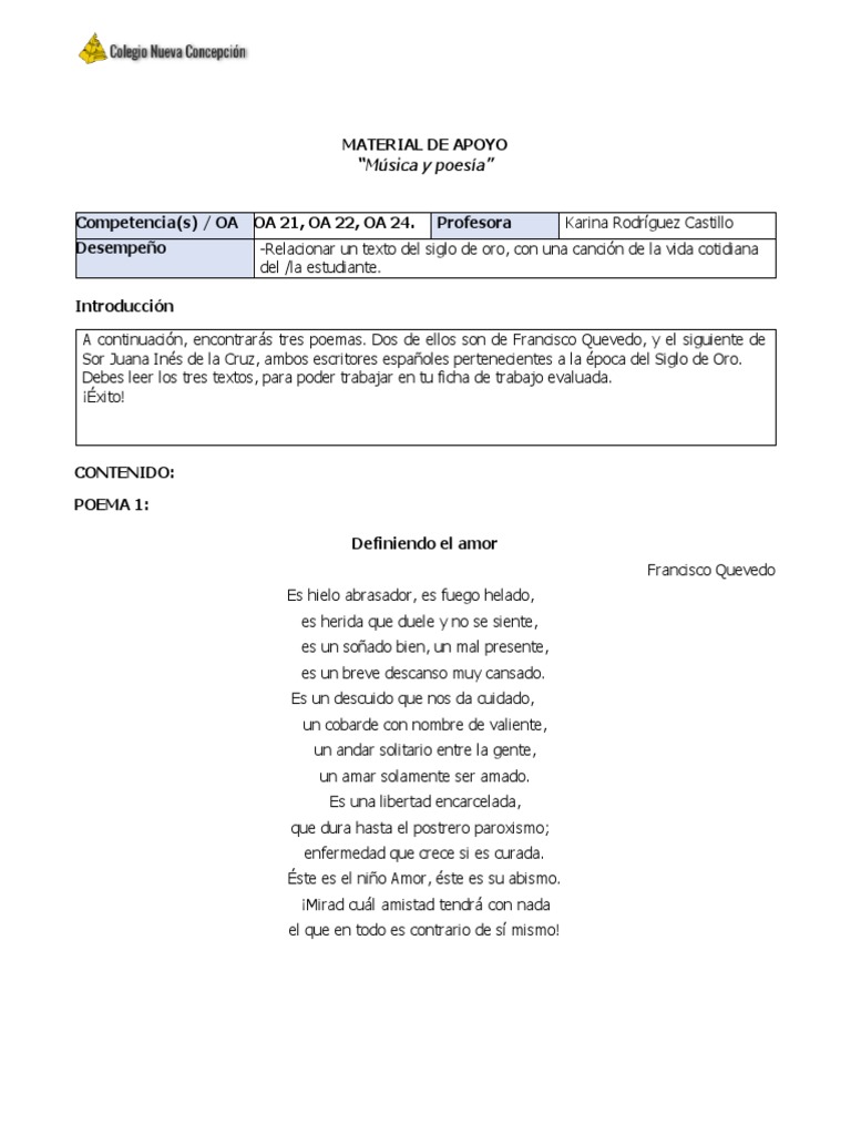 Música y poesía del Siglo de Oro: Tres poemas clásicos y su relación ...