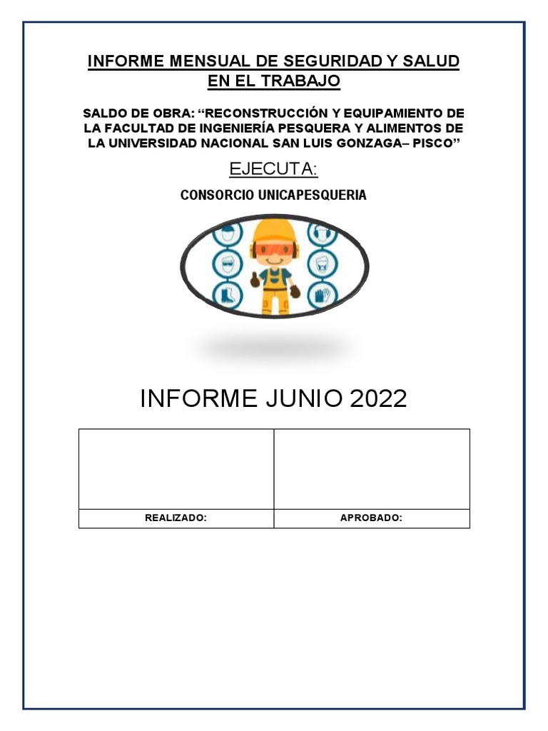 Informe Mensual de Seguridad y Salud en El Trabajo | PDF | Ciencias de la Salud | Business