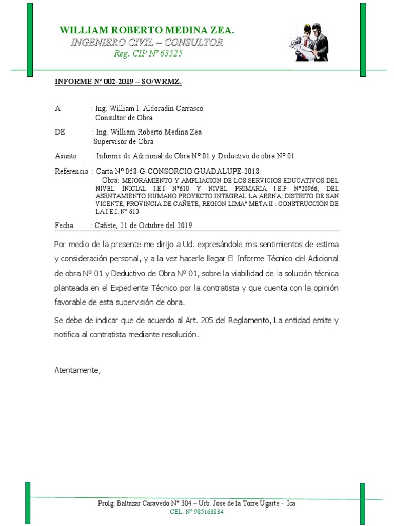 Informe de Adicional de Obra - La Arena | PDF | Fundación (Ingeniería) | Topografía