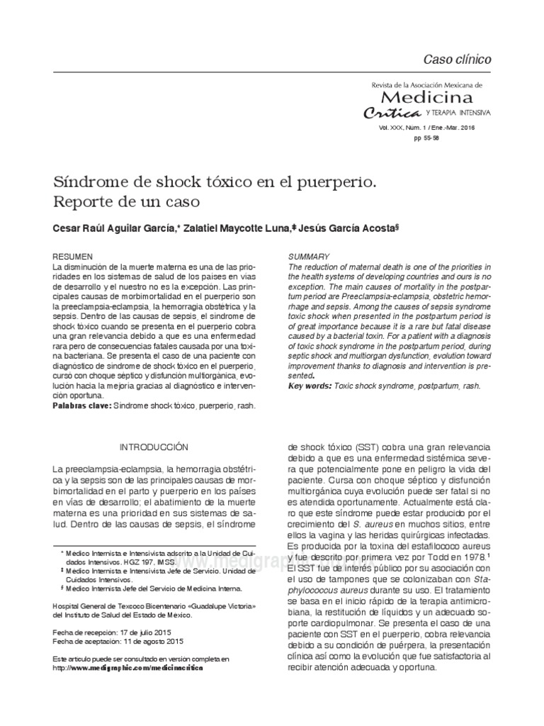 Sindrome de Shock Toxico | PDF | Septicemia | Medicina