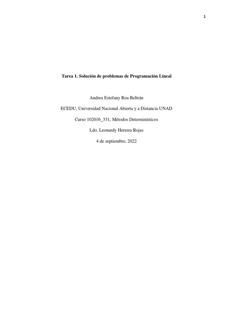 Tarea 0 - Reconocimiento de Saberes | PDF | Programación lineal | Algoritmos