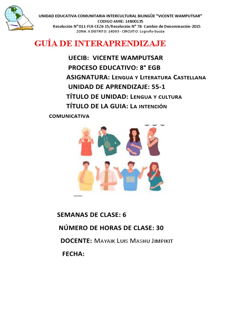 GUÍA DE INTERAPRENDIZAJE 8vo EGBU | PDF | Multilingüismo | Comunicación humana